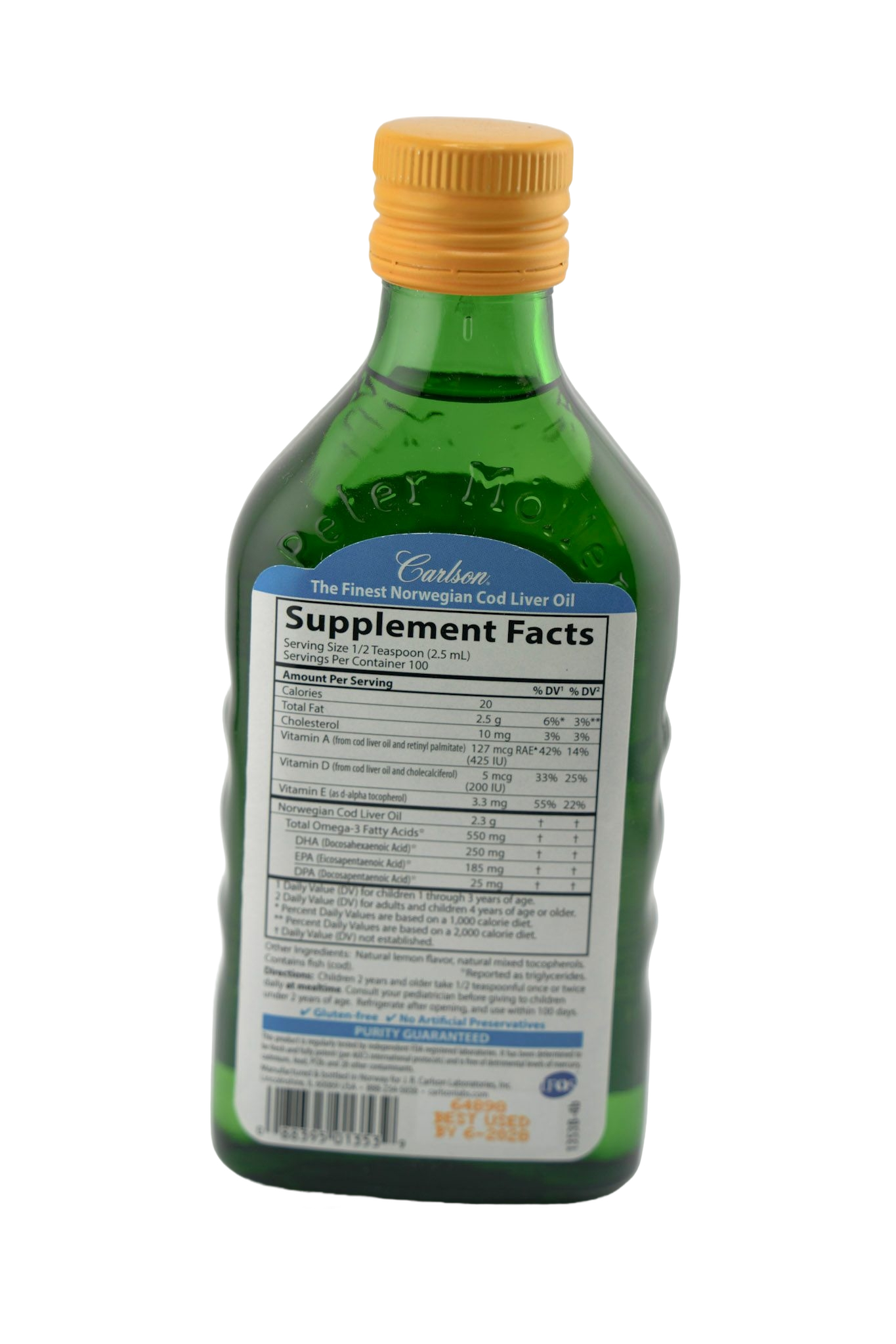 Carlson Kids Norwegian Cod Liver Oil NET WT 8.4 FL OZ (250 mL ...